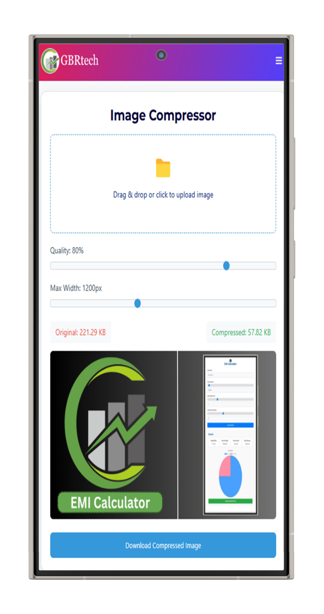 Best Image Compressor : Compress & Resize Images Without Quality Loss – GBRtech Tool